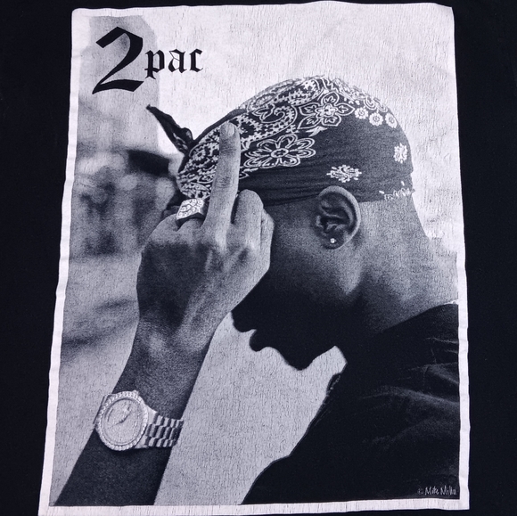 Vintage | Shirts | 220 Tupac Middle Finger Shirt Rap Tee 2 Pac Shakur ...